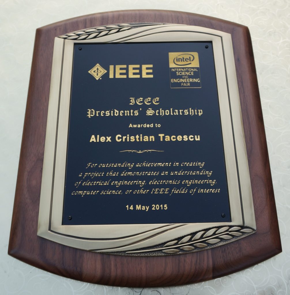 IEEE Award at Intel ISEF 2015 – Alex Tacescu
